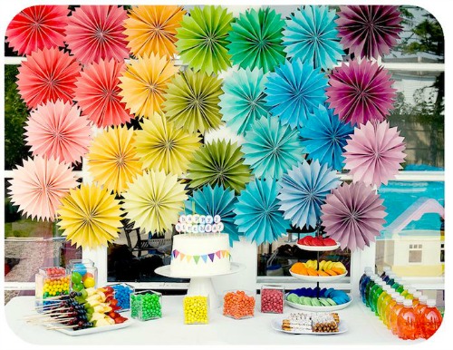 DIY Rainbow theme birthday party for kids