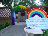 Rainbow theme colorful birthday party decoration | Untumble